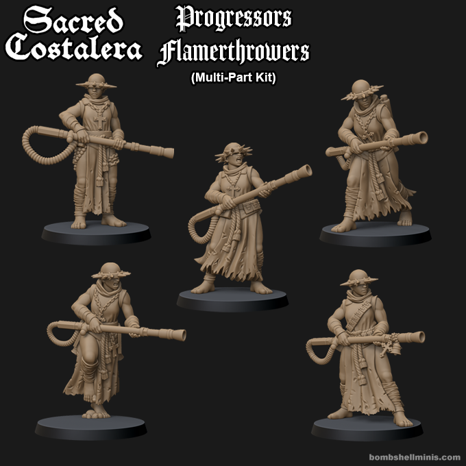Progressors w/Flamethrowers (5) | Bombshell Miniatures