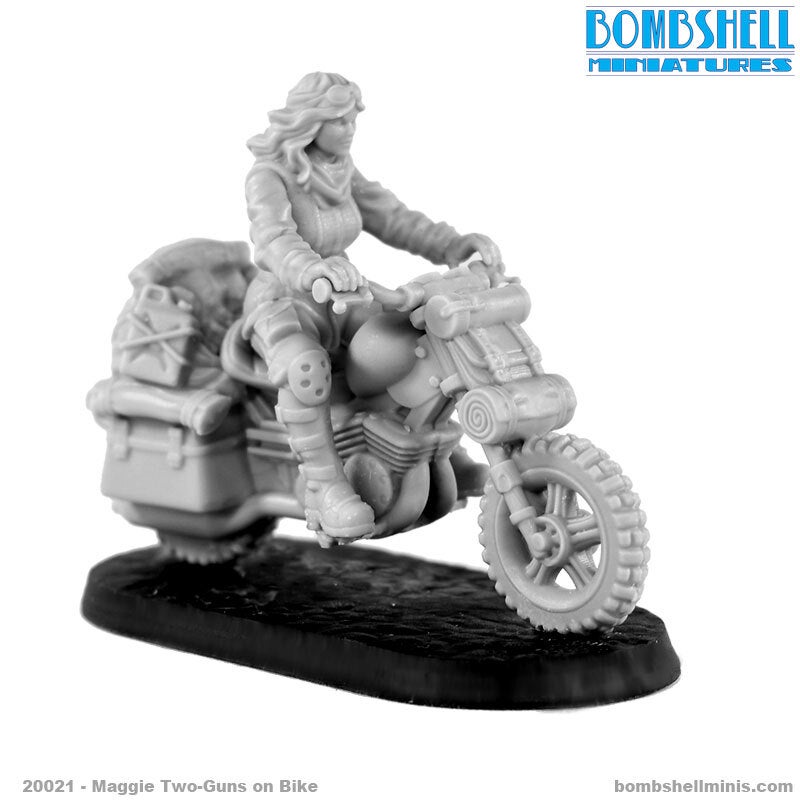 Maggie Two-Guns on Bike | Bombshell Miniatures